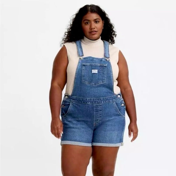 Levi's | Jeans | Levis Vintagestyle Shortalls Overalls Denim Shorts ...